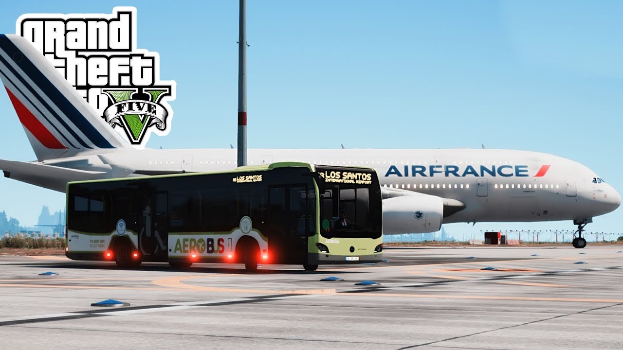 GTA 5 — SHUTTLE BUS am Flughafen — GTA 5 Real Life Mod - YouTube
