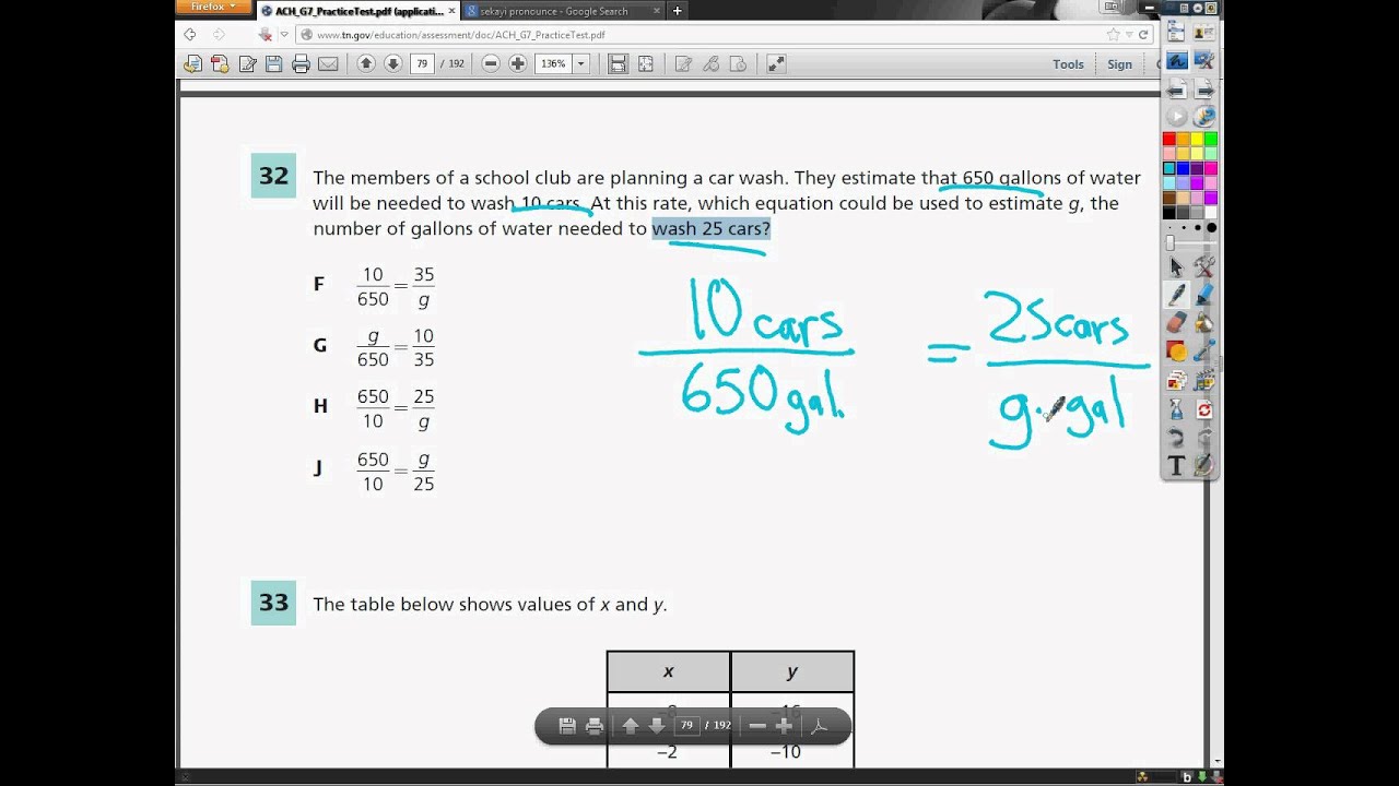 Question 32 7th Grade TCAP Math Practice Test YouTube Question 32 7th Grade TCAP Math Practice Test YouTube