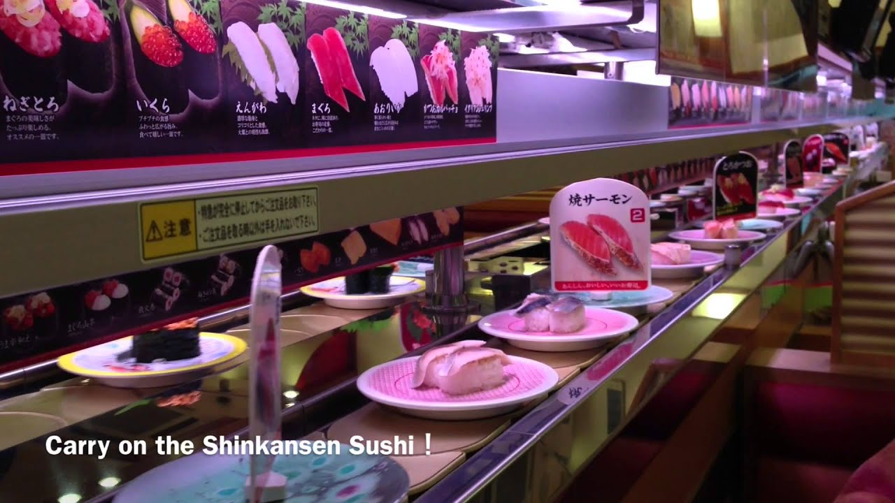 KAITEN-SUSHI! carry on the SHINKANSEN SUSHI！！ 回転寿司 特急レーン - YouTube