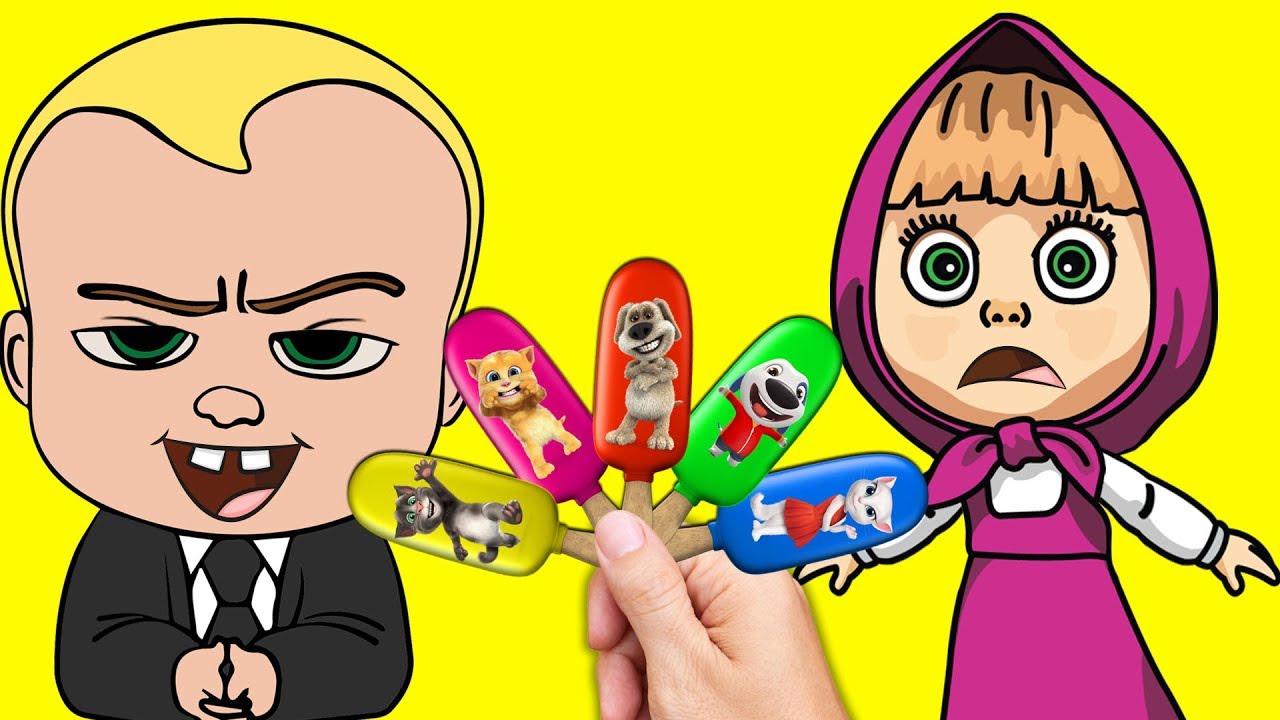 Boss Baby & Masha Crying Talking Tom and Friends Ice Cream Finger ...