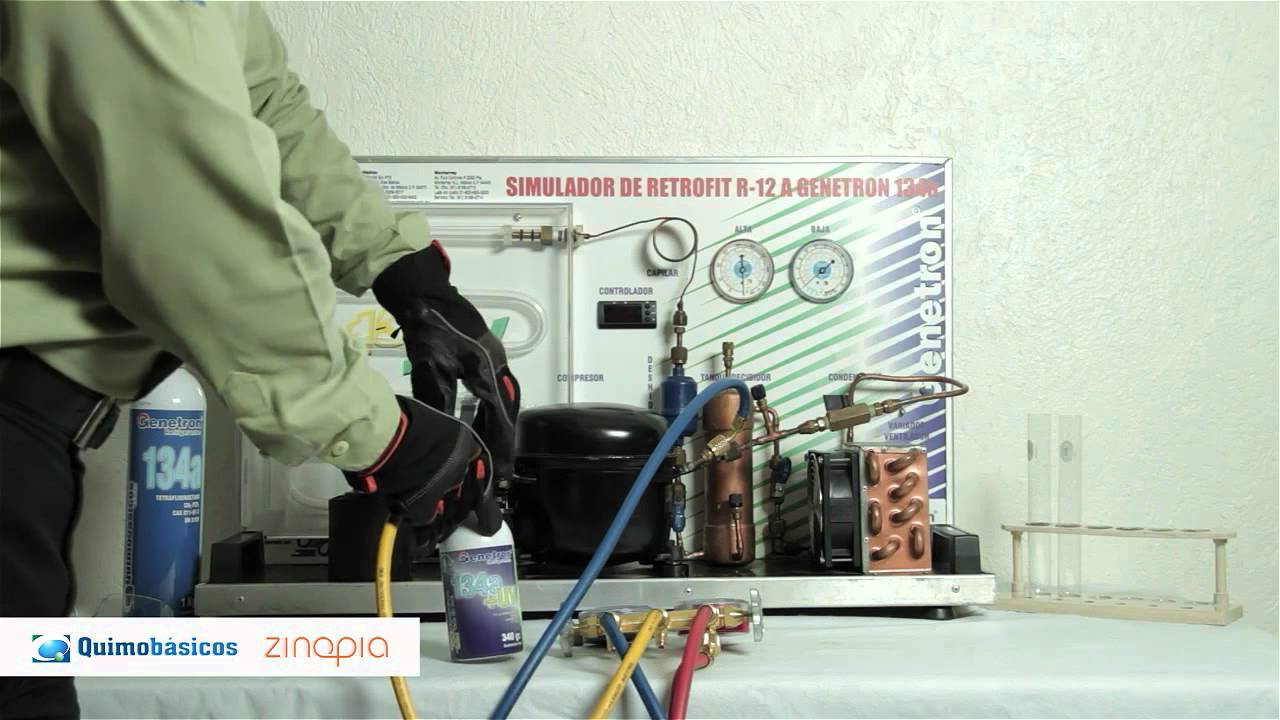 Simulador de Retrofit R-12 Genetron 134A - YouTube