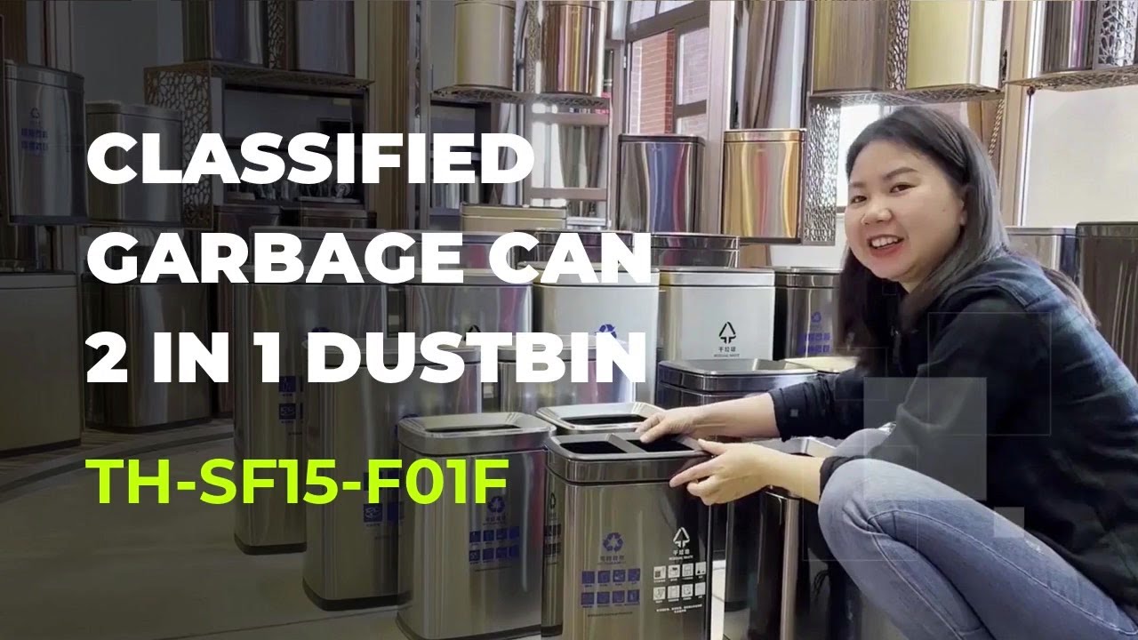 Classified Garbage Can 2 In 1 Dustbin TH-SF15-F01F - YouTube