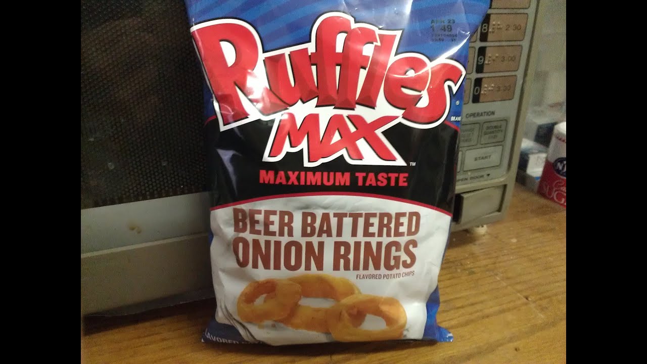 Ruffles MAX Beer Battered Onion Rings Review - YouTube