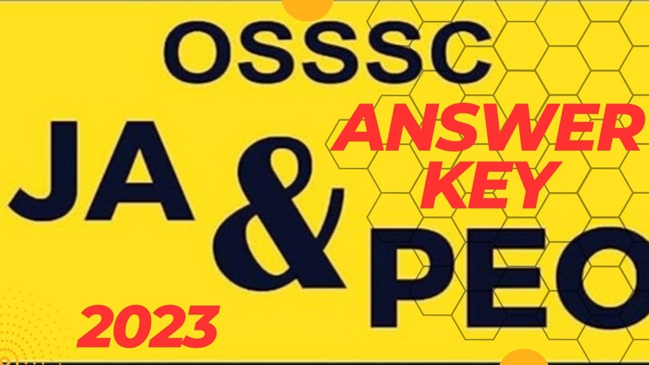 PEO Answer key OSSSC 2023 - YouTube