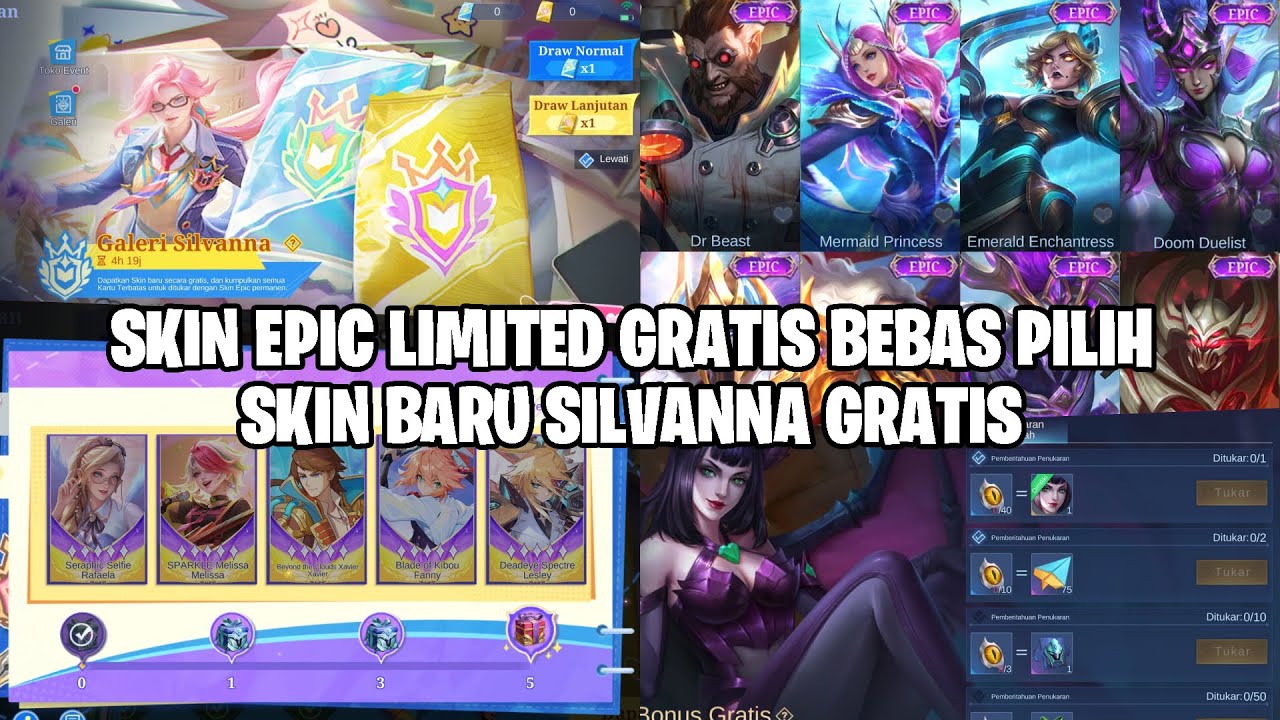 EVENT SKIN EPIC LIMITED GRATIS BEBAS PILIH DAN SKIN BARU SILVANNA SERTA ...