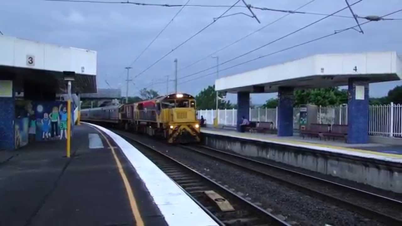 Queensland Rail The Sunlander around Brisbane suburb - YouTube