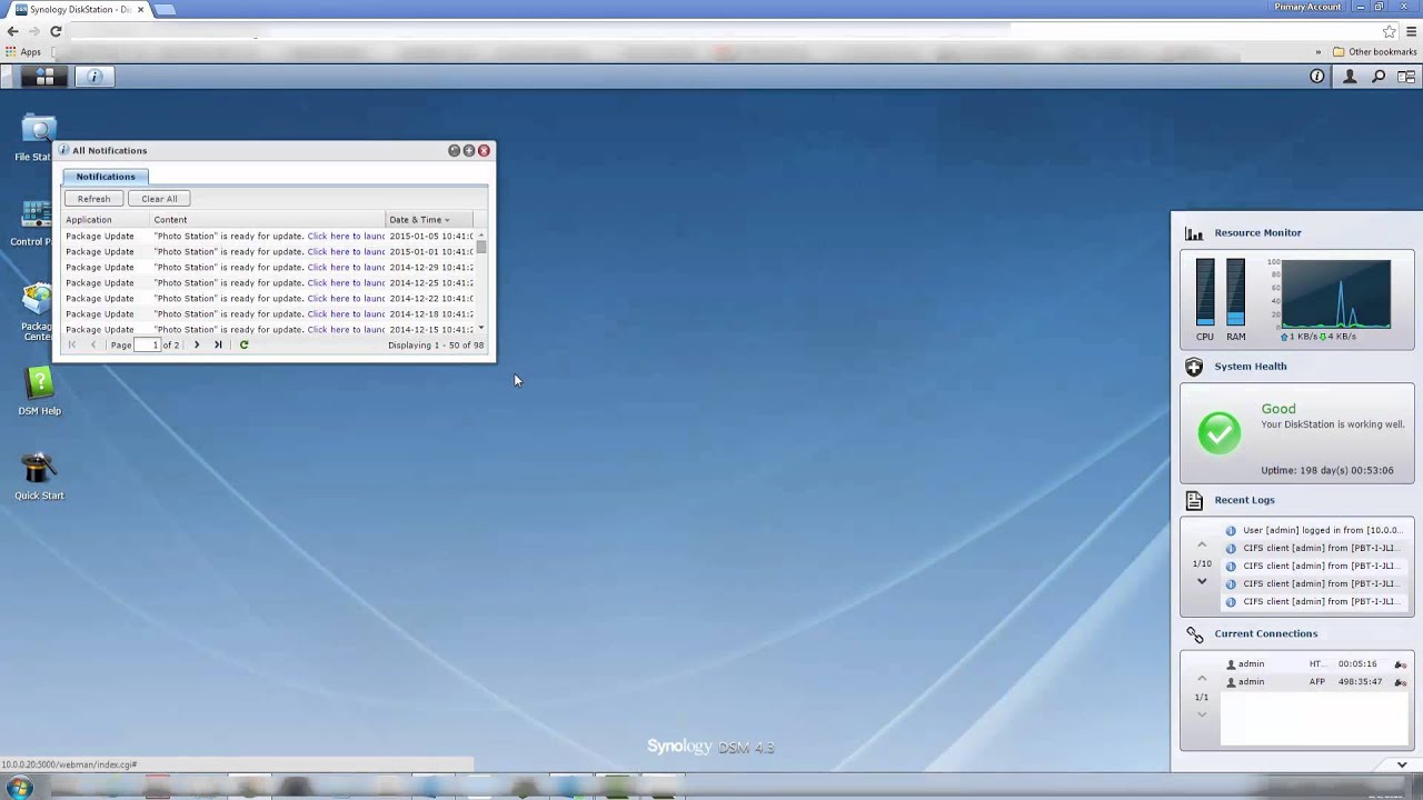 Synology Diskstation Gui Overview - YouTube