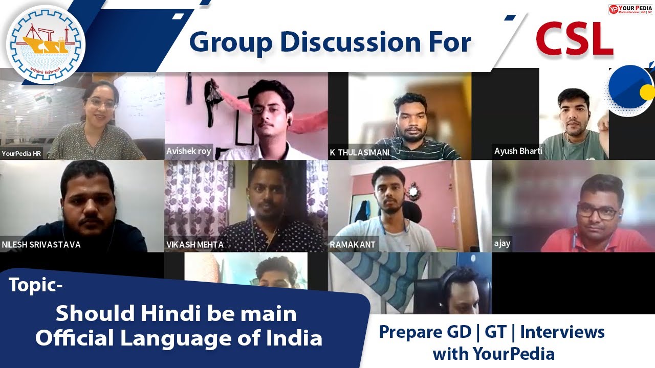 GD Should Hindi be main official language of India | CSL | Start GD GT ...