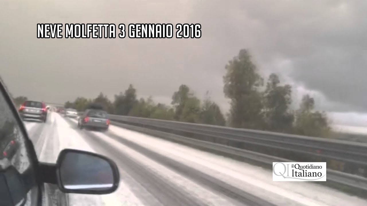 Bari, prima nevicata 2016 a Molfetta - YouTube