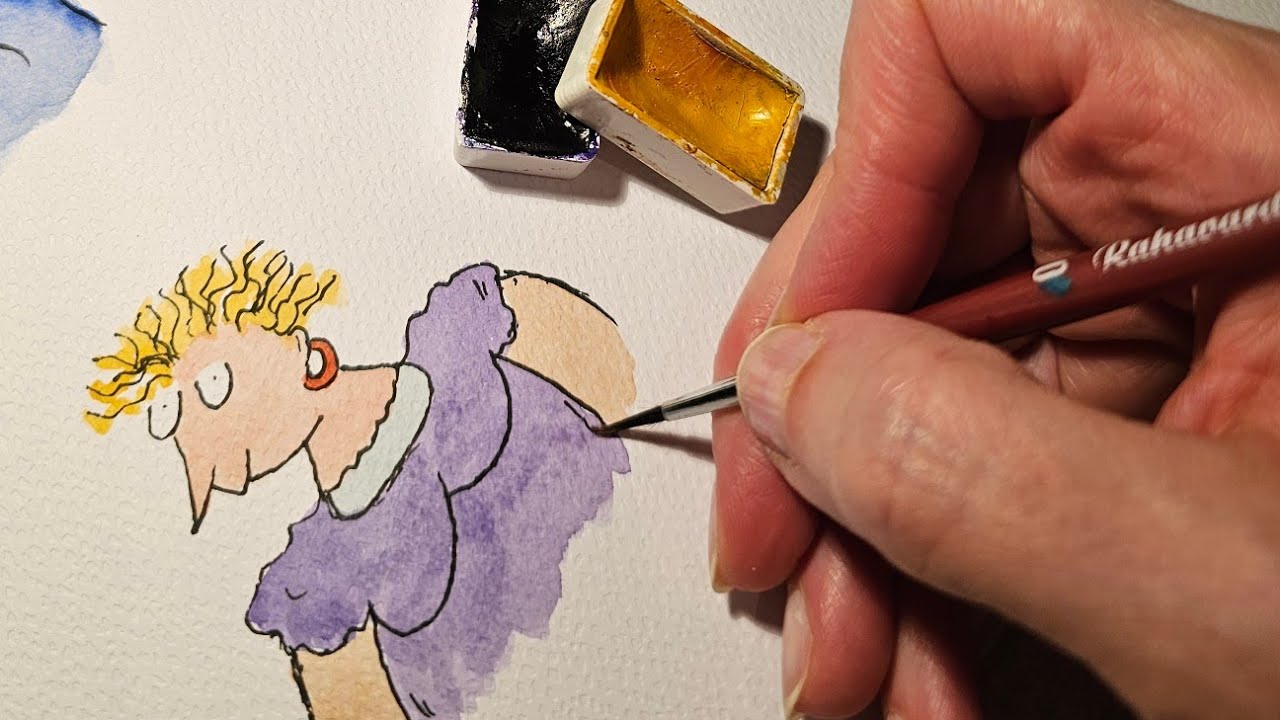 Easy way to draw like Quentin Blake in Roald Dahl stories/Watercolor # ...