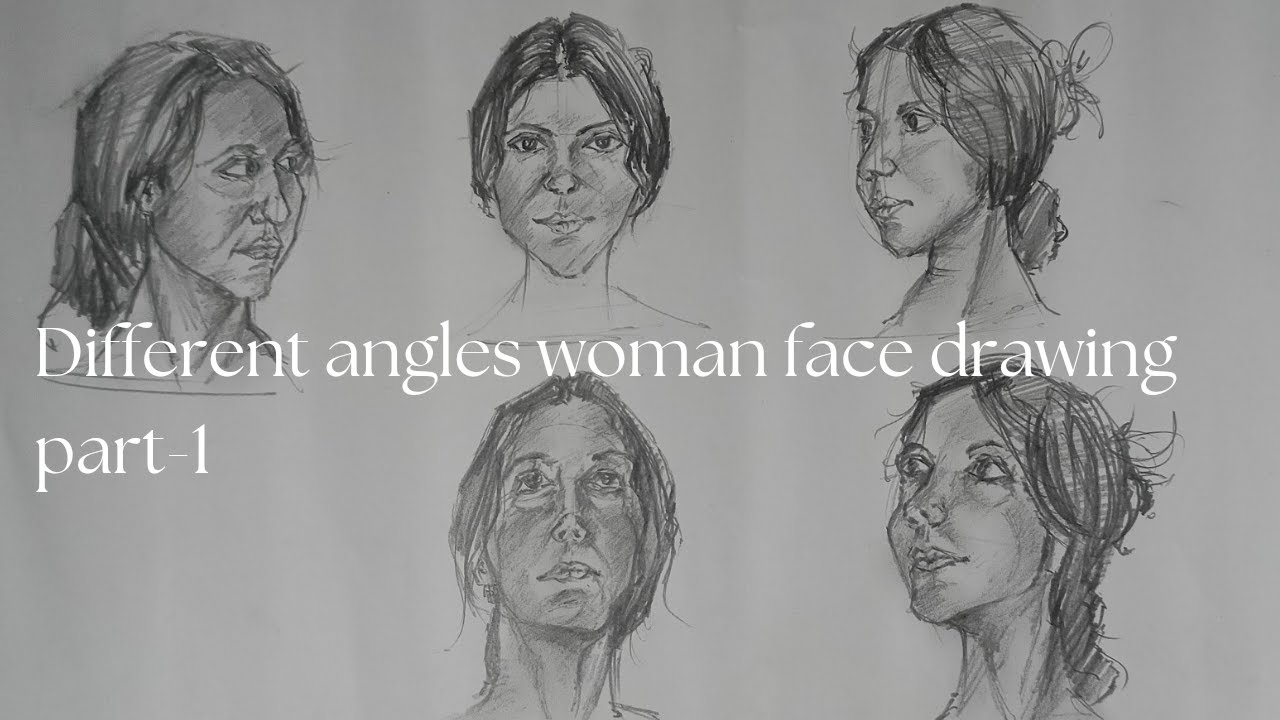 Different angles woman face drawing/woman face drawing sketch/ - YouTube