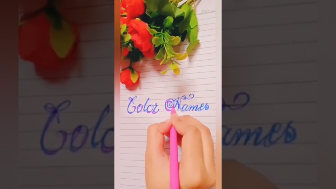 Amazing cursive hand writing|| Colours name in stylish writing #easy # ...