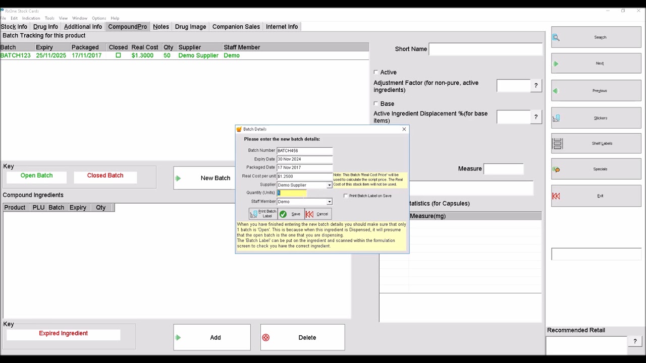 How To Create Stockcard And Add Batch - YouTube