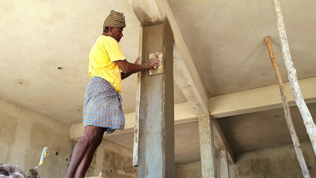 Plastering Techniques_Building Square Column Perfect Plastering with ...