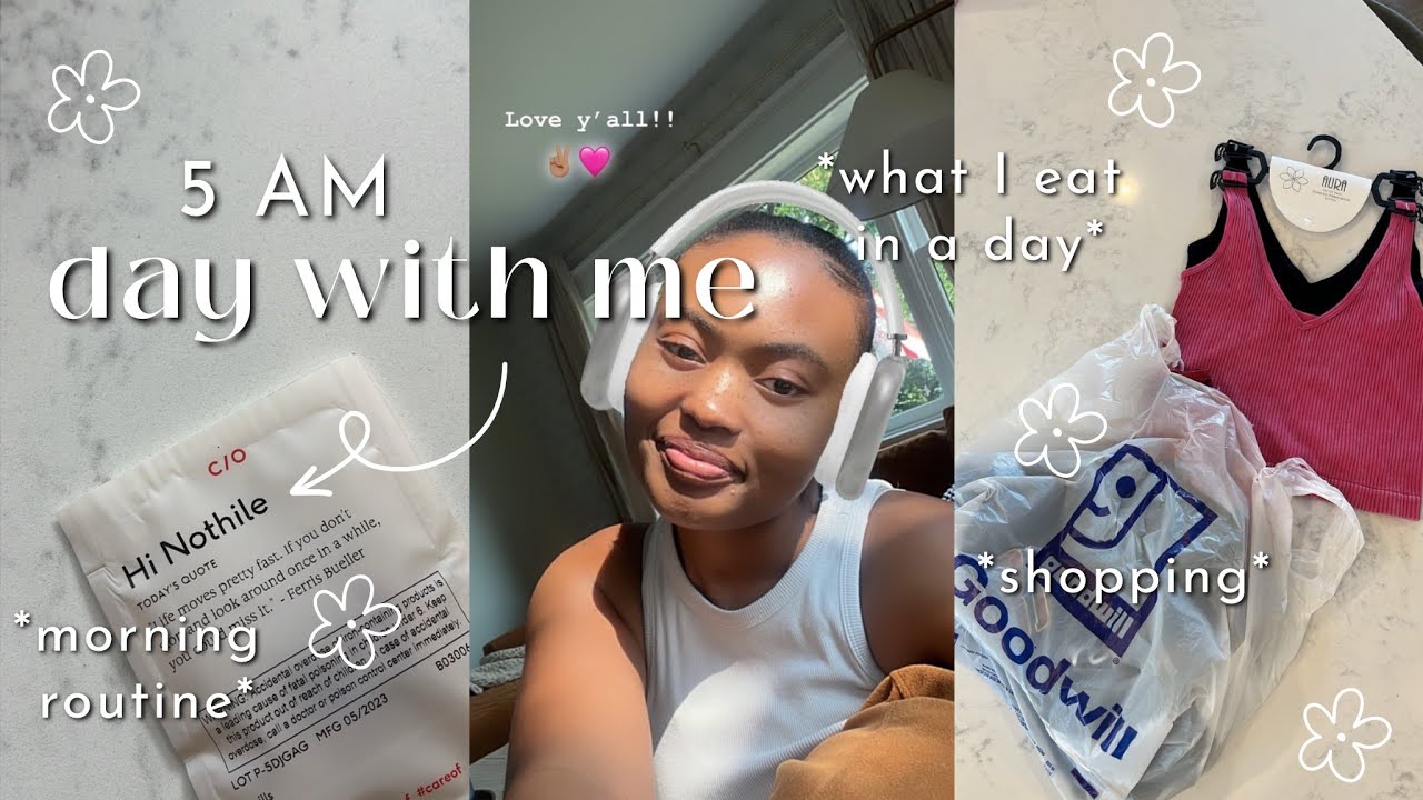 5AM DAY IN MY LIFE: morning routine + what I eat in a day + shopping ...