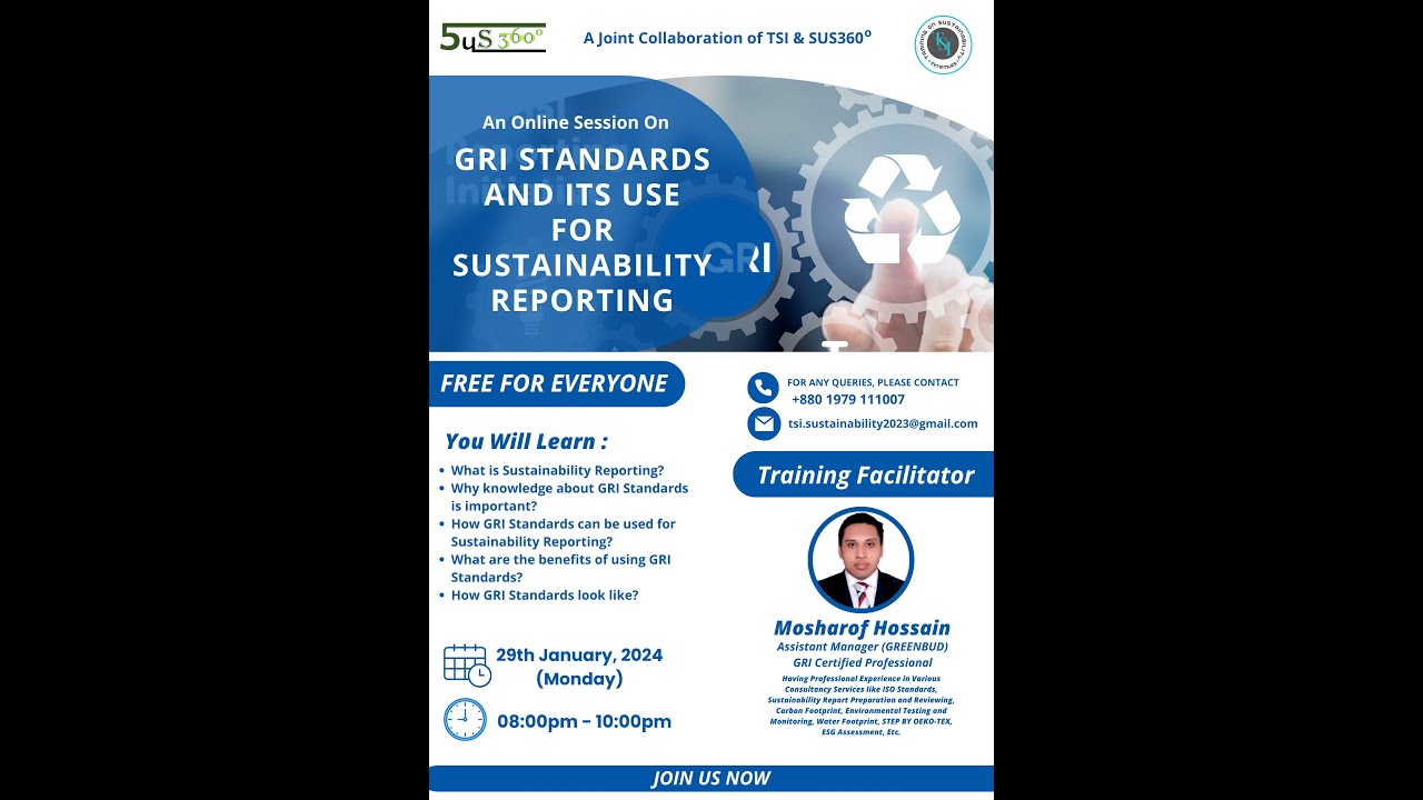 Training on "Understanding GRI Standards for Sustainability Reporting ...