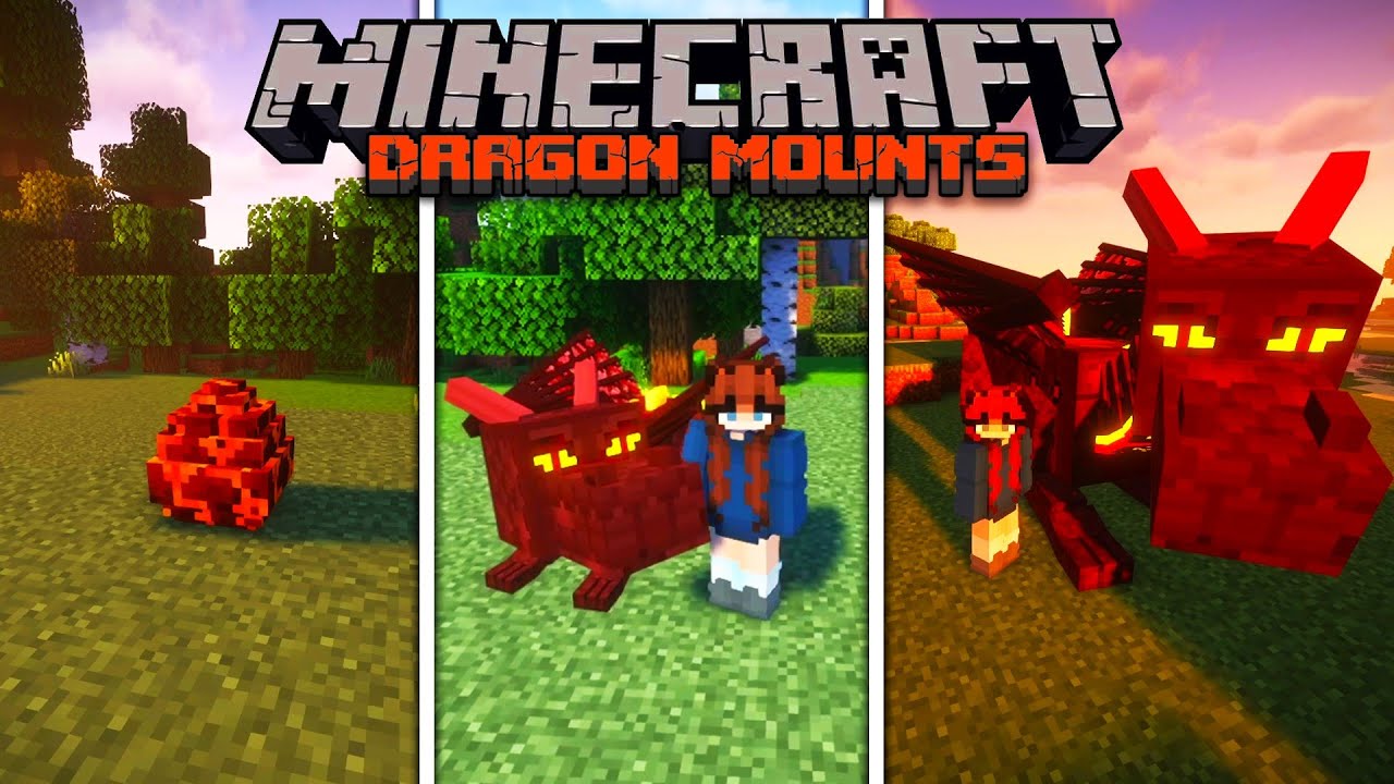 COMO TENER TU PROPIO DRAGON del END 🐲🔥| Dragon Mounts Minecraft +1.20.1 ...