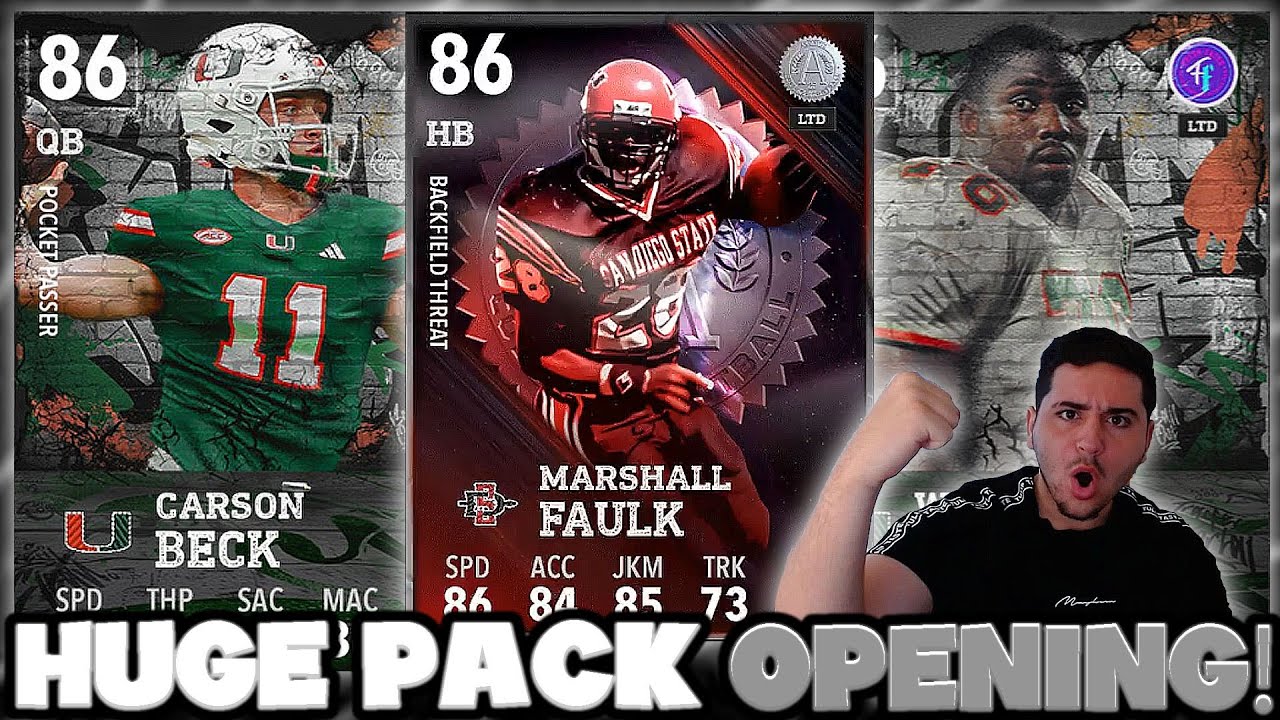 MASSIVE PACK OPENING! WE PULLED A 85 OVR CHAMPION! SOLO PACKS BOOSTER PACKS & MORE! CFB 26 UT ...