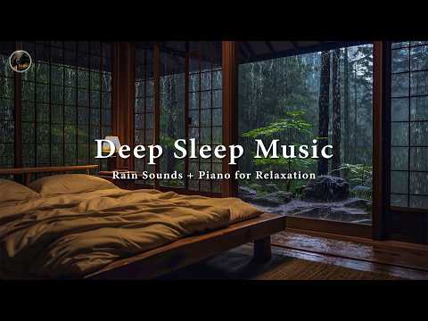 Relaxing Sleep Music with Heavy Rain Falling 🎶 Peaceful Piano for Deep Sleep and Meditation Calm