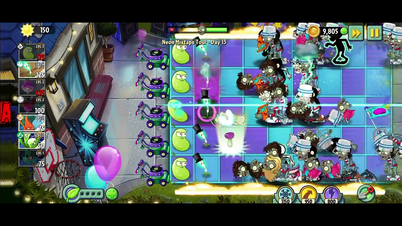 PLANTS VS ZOMBIES 2 NEON MIXTAPE TOUR DAY 13 EASY WALKTHROUGH - YouTube