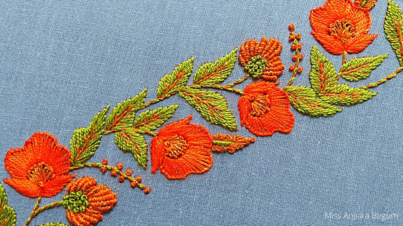 Hand Embroidery Single Borderline, Hemline, Edgeline for your dress ...