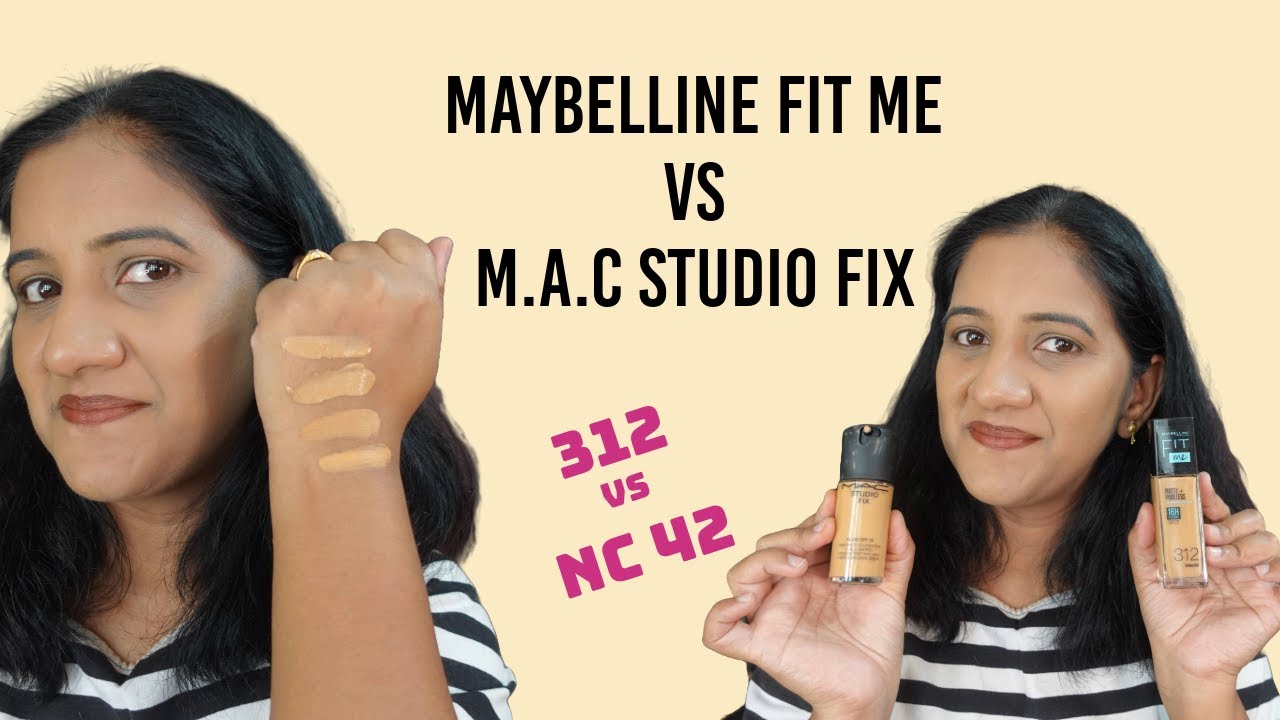 Maybelline Fit Me 312 vs MAC Studio Fix NC42 | Shade Match Comparison ...