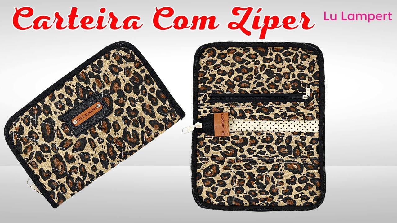 VAMOS FAZER ESSA LINDA CARTEIRA COM ZÍPER DE FORMA SIMPLES 🧵Lu Lampert ...