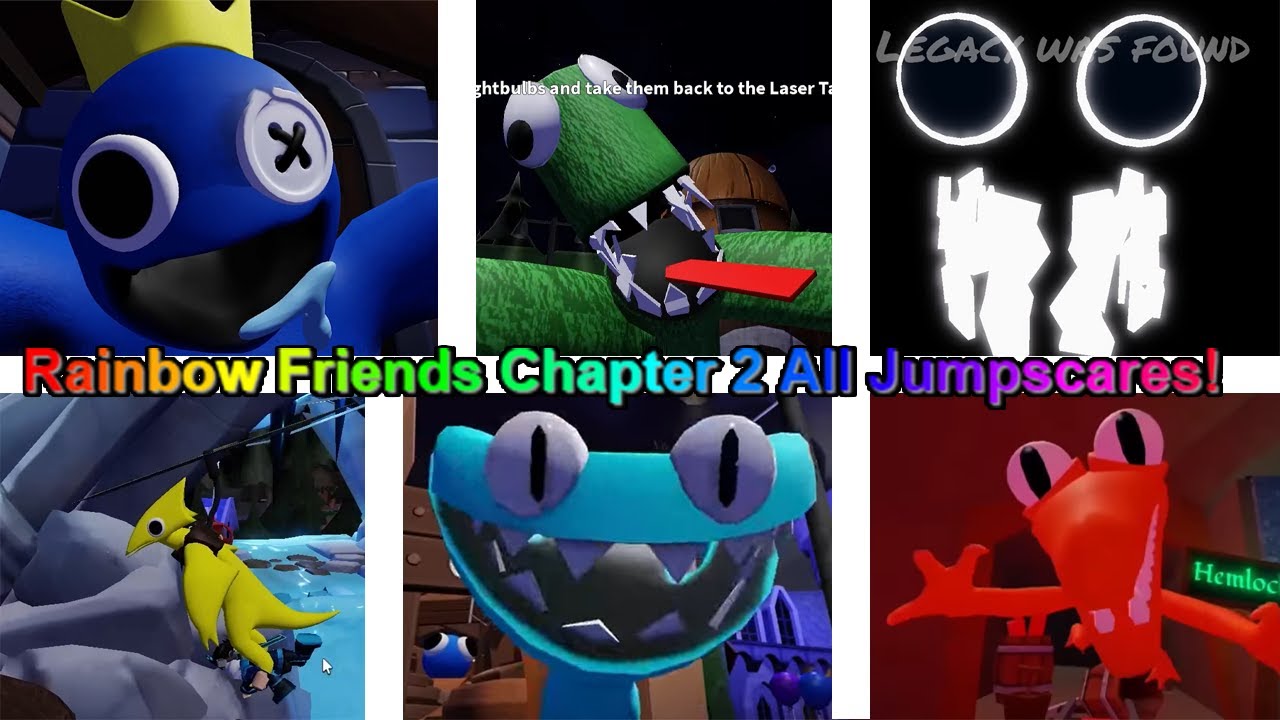 Rainbow Friends Chapter 2 ALL JUMPSCARES! - YouTube