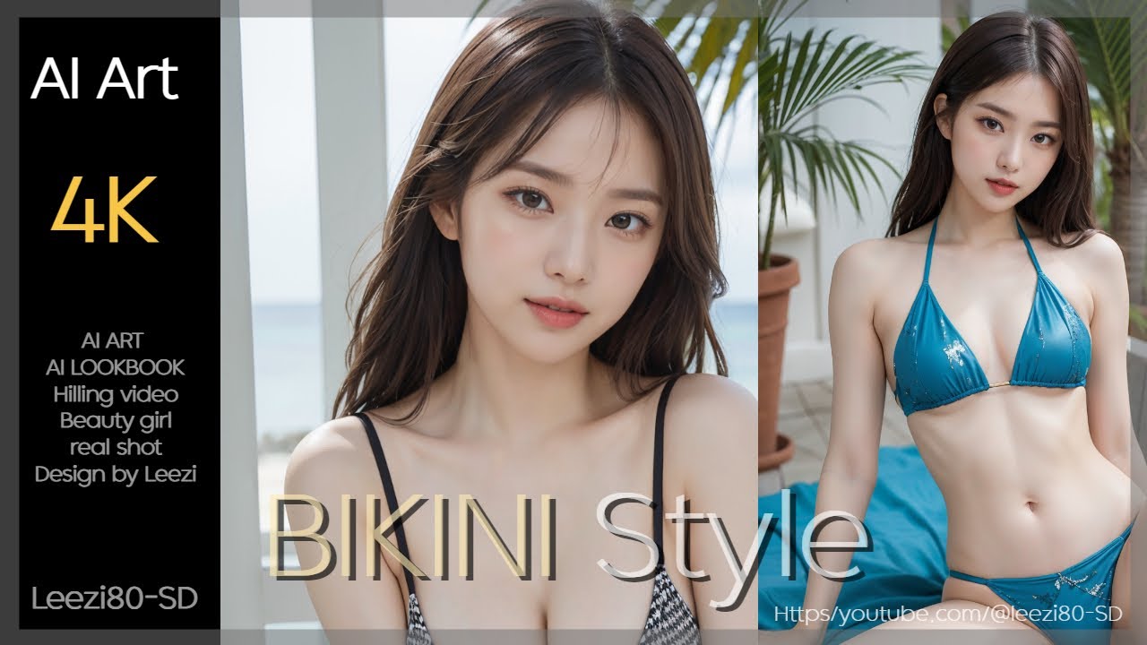 [4K AI ART]She's a bikini model|비키니 모델이에요|ビキニモデルです💗 #aiart #ailookbook #bikini #ai룩북 - YouTube