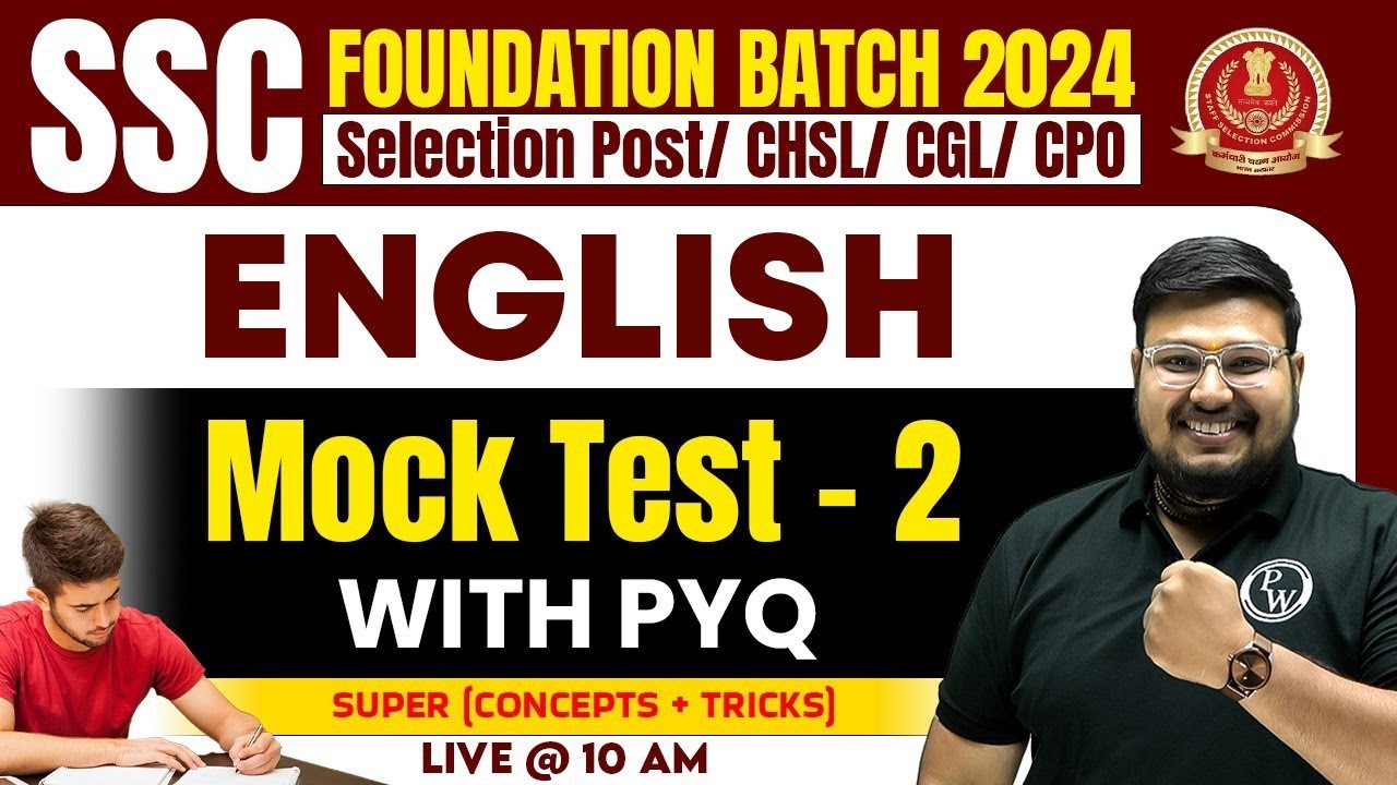SSC Selection Post English Class 2024 | English Mock Test PYQs #2 | SSC ...