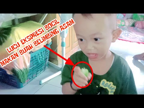 EKSPRESI BOCIL MAKAN BUAH BELIMBING ASAM