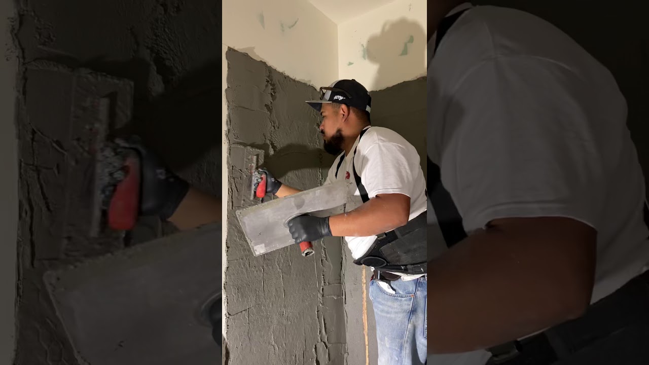 Shower wall mud work - YouTube