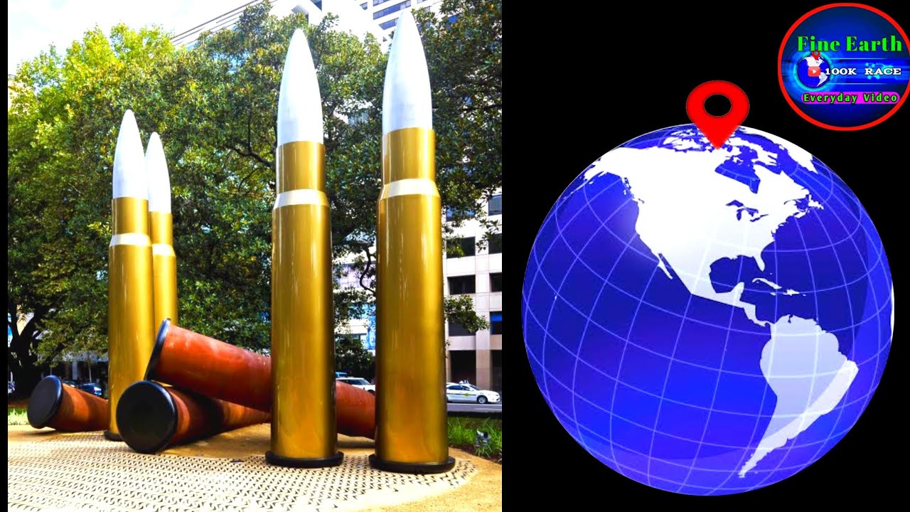 Giant Bullets Sculpture On Google Earth - YouTube