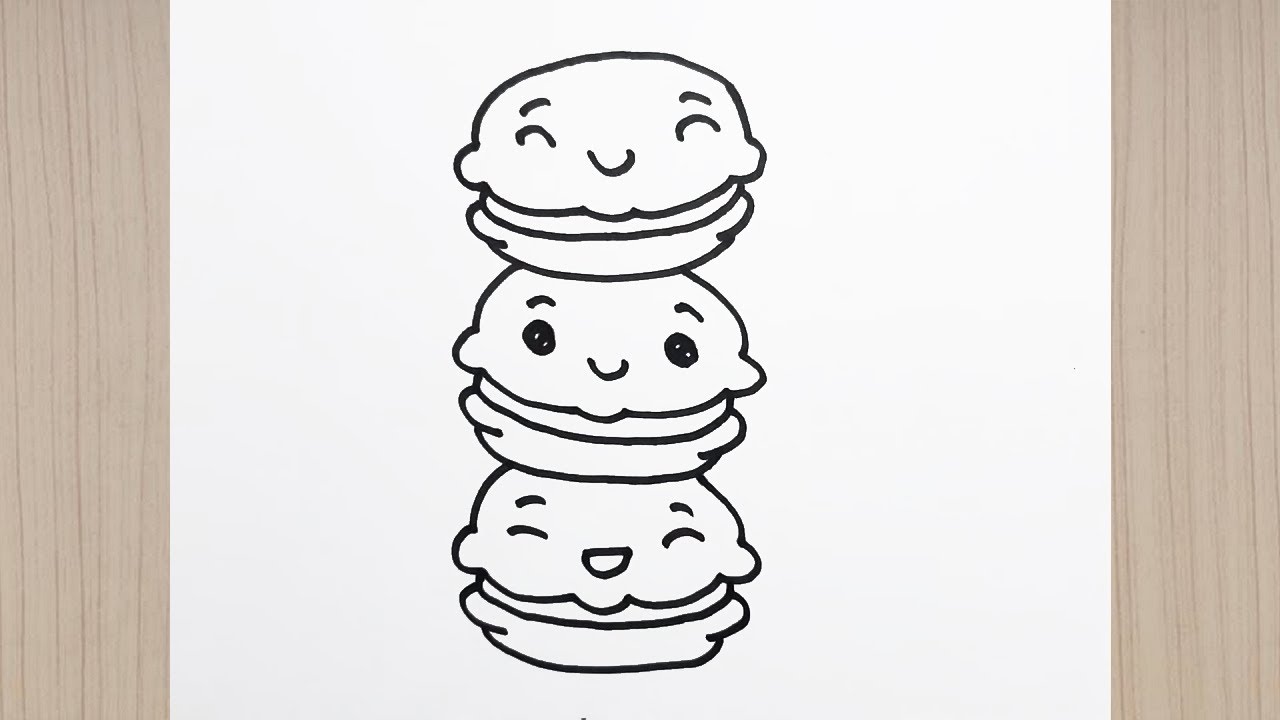 Easy Drawing | how to draw cute macarons drawing - YouTube