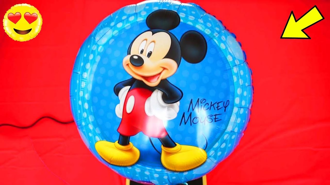 Mickey Mouse Foil Balloon Inflation And Balloon Pop - YouTube