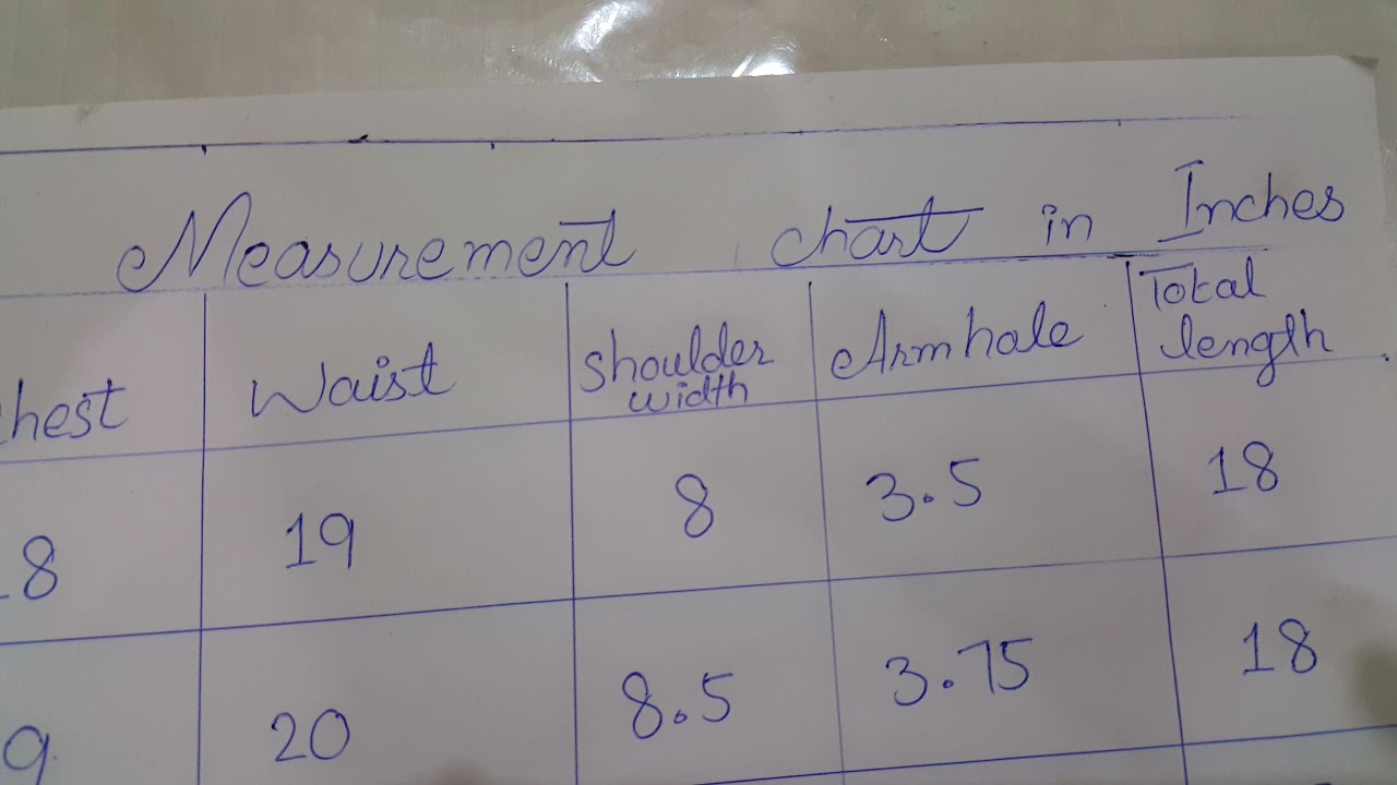 measurement chart for girls frock - YouTube