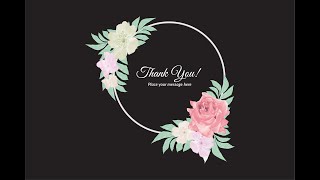 Thank you a card with watercolor wildflowers vector illustrations