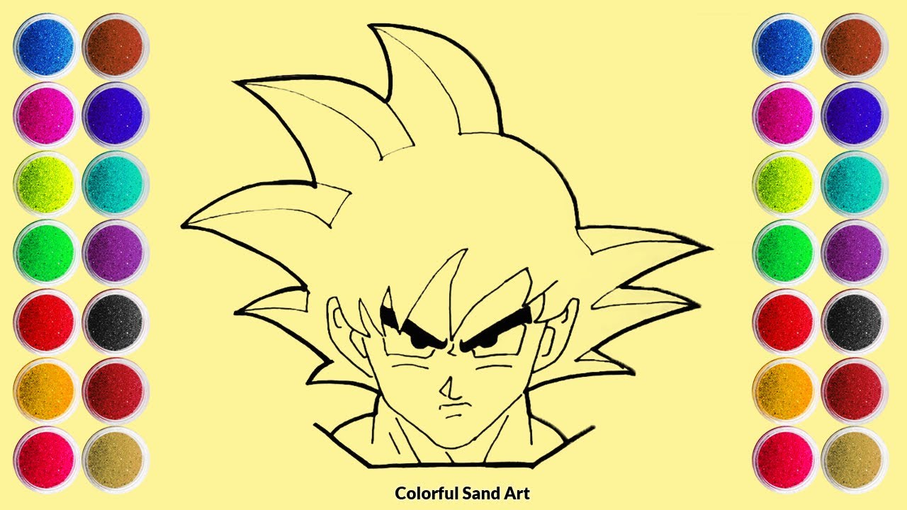 Draw Goku Face with Sand Painting #2 - YouTube