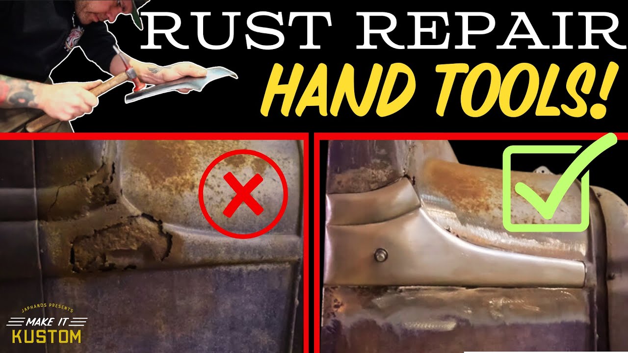 Metal Shaping with ONLY Hand Tools STEP BY STEP!!! NASTY RUST REPAIR ...