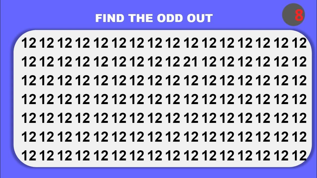 Find the ODD ONE OUT Game numbers and letters Challenge | Can you Find ...