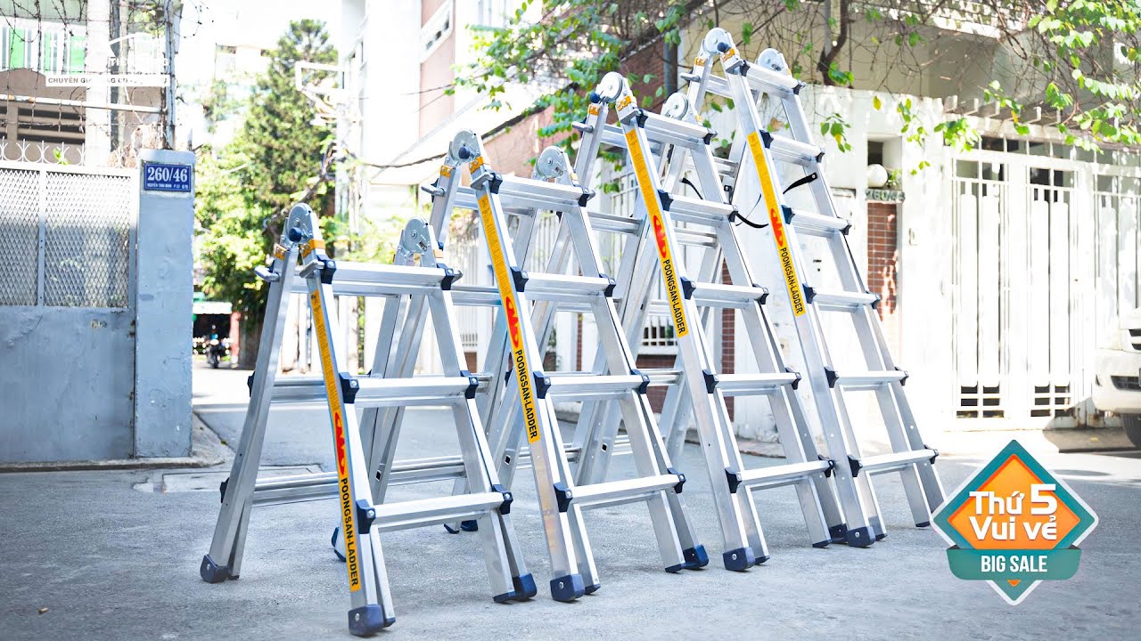 GIẢM GIÁ Thang Nhôm Poongsan PS 43, PS 44, PS 45 - YouTube