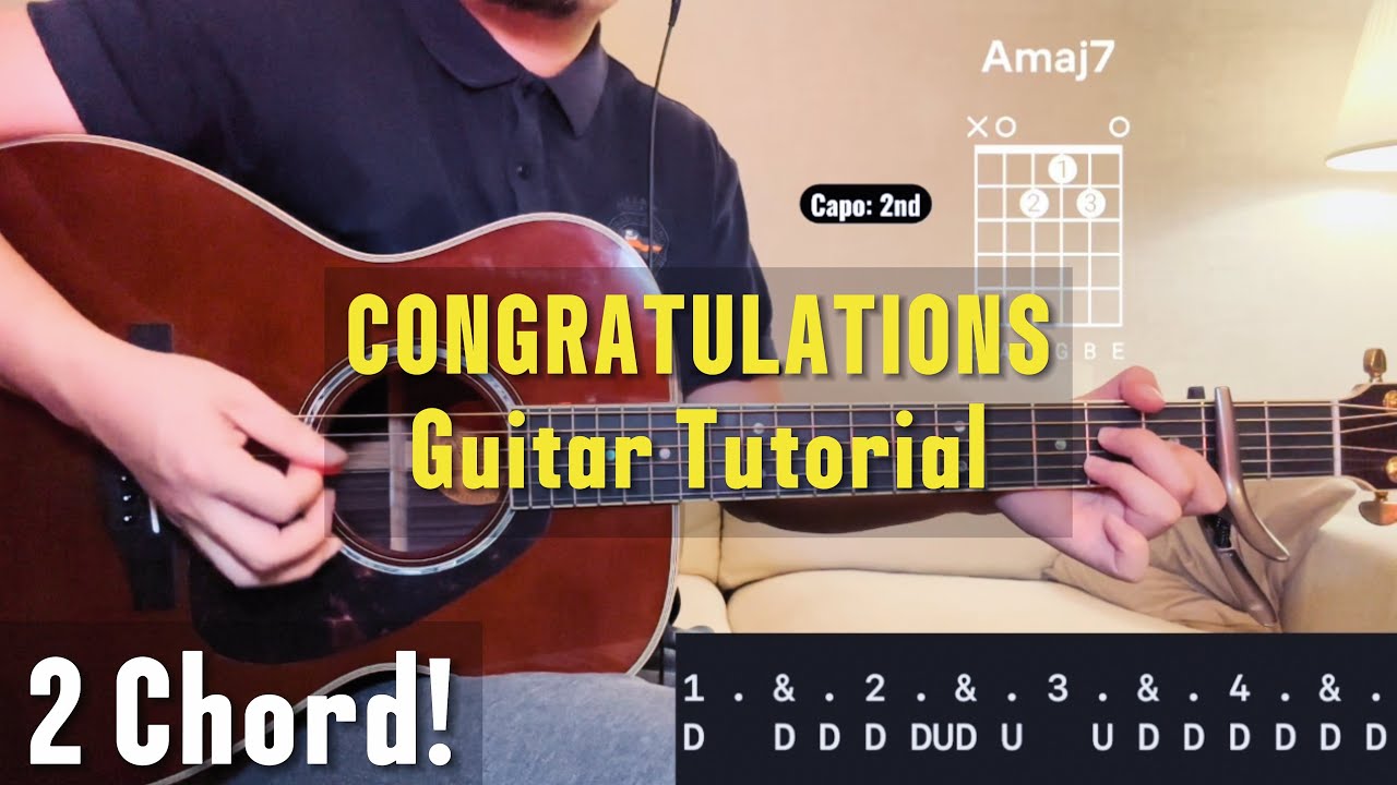 Congratulations | Post Malone | Guitar Tutorial | Only 2 Chord Song ...