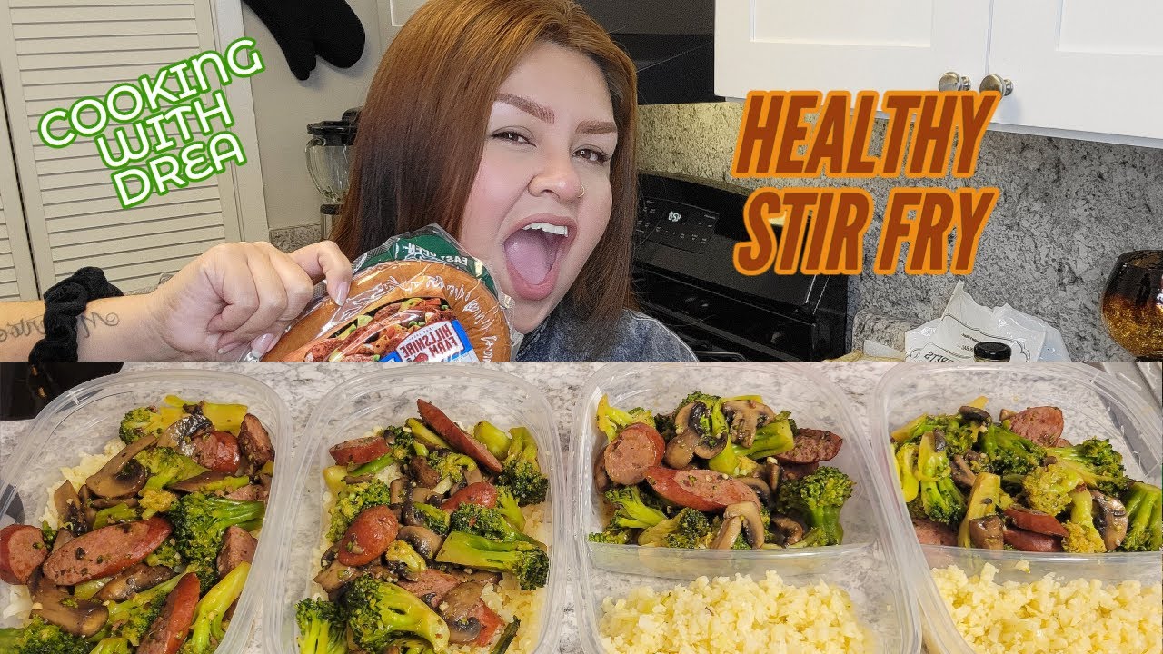 HEALTHY SAUSAGE STIR FRY WITH CAULIFLOWER RICE | QUICK & EASY | COOKING ...