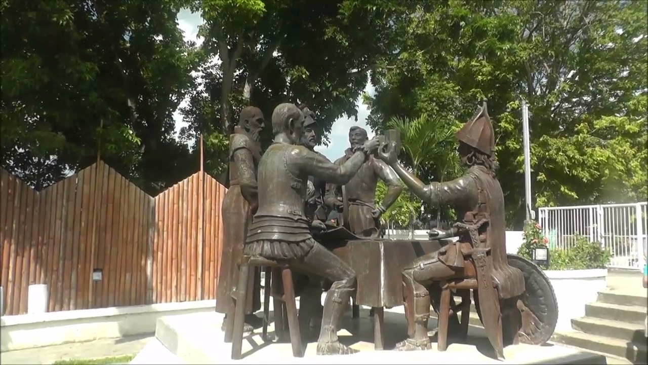 Sandugo Blood Compact Monument, Tagbiliran, Bohol, Philippines - YouTube