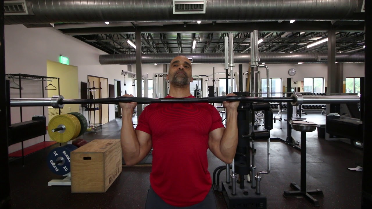 Shoulder Press - Standing - Neutral Grip Barbell - YouTube