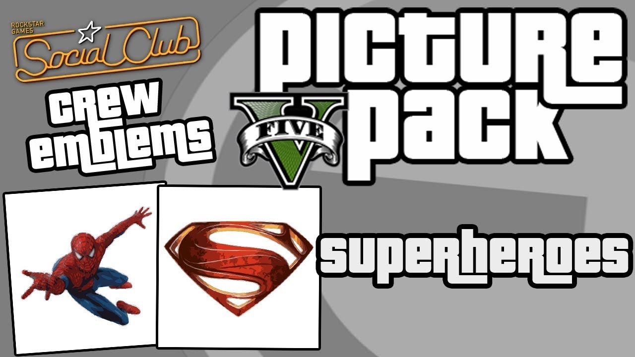 GTA 5 Crew Emblem Picture Pack Superheroes - YouTube