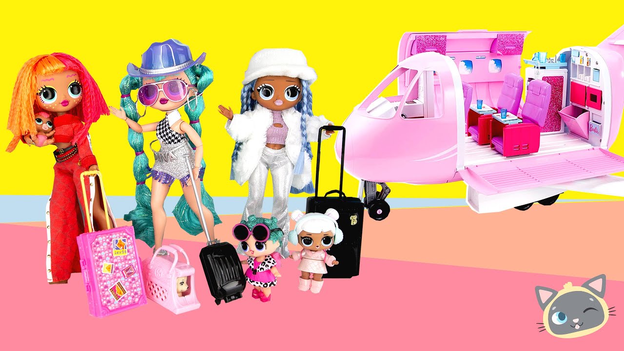 OMG Family & LOL Surprise Dolls at the Airport Shopping at the Gift ...