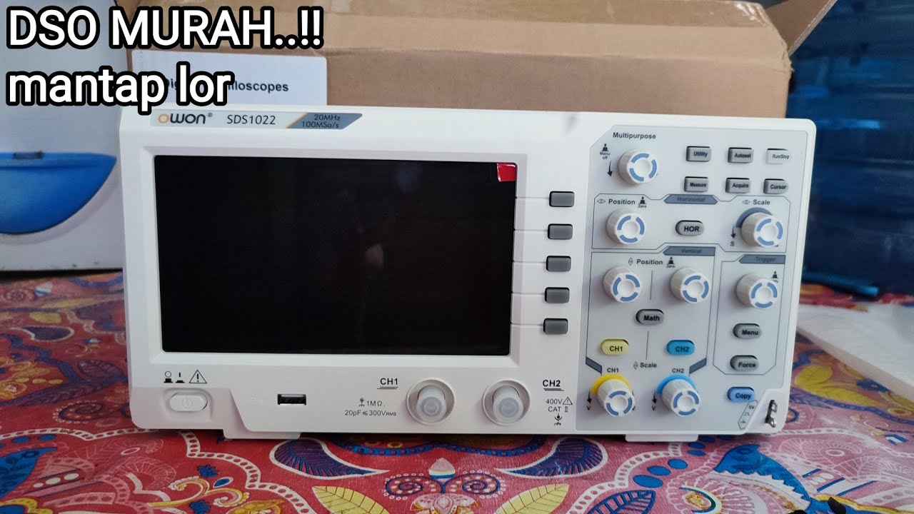 unboxing dan review oscilloscope osiloskop OWON sds1022 20MHz - YouTube