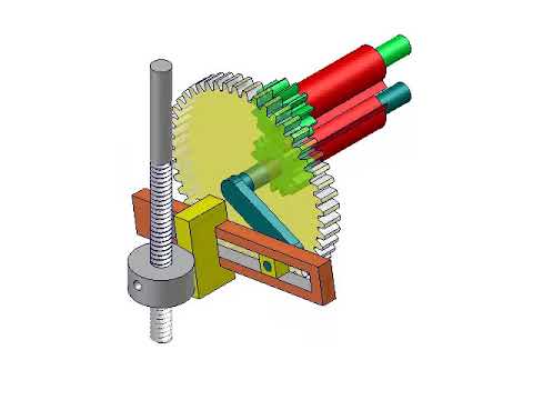 Reciprocating mechanism of two eccentric gears, paper cutting mechanism ...