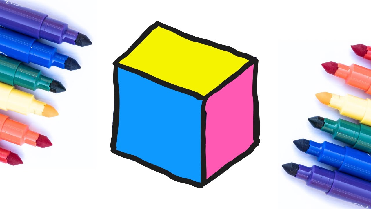 How to draw a cube with color 😍 - YouTube
